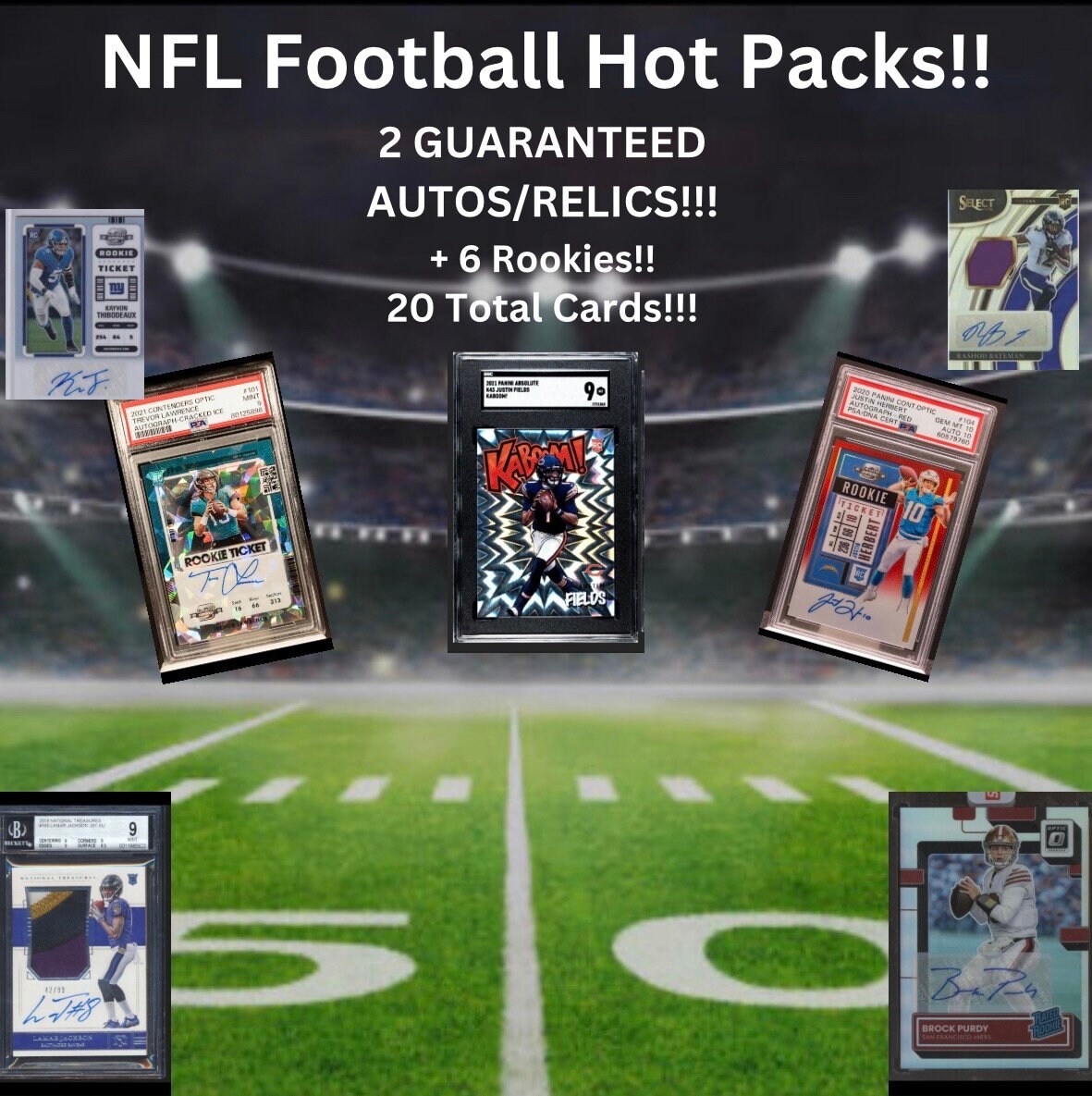NFL Hot Pack:downtown, Kaboom, Slabs, Autos,case Hits, Numbered, 2 ...