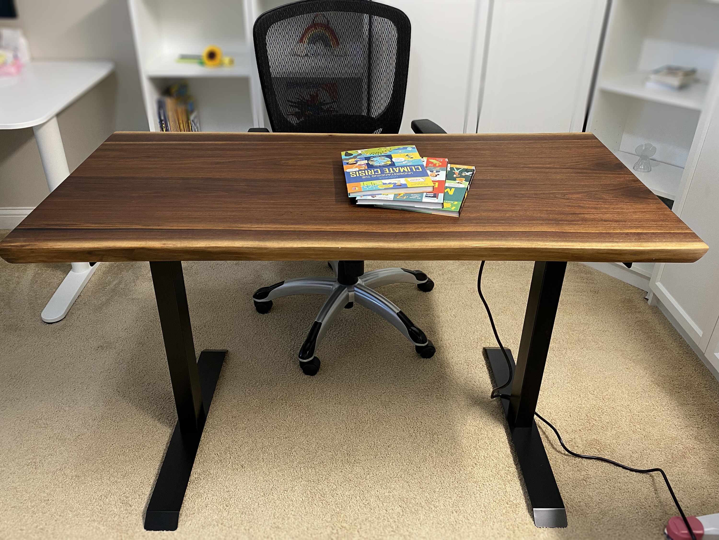 Sit Stand Height Adjustable Handmade Homemade Office Table Walnut Live ...