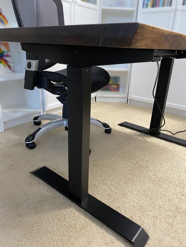 Sit Stand Height Adjustable Handmade Homemade Office Table Walnut Live ...