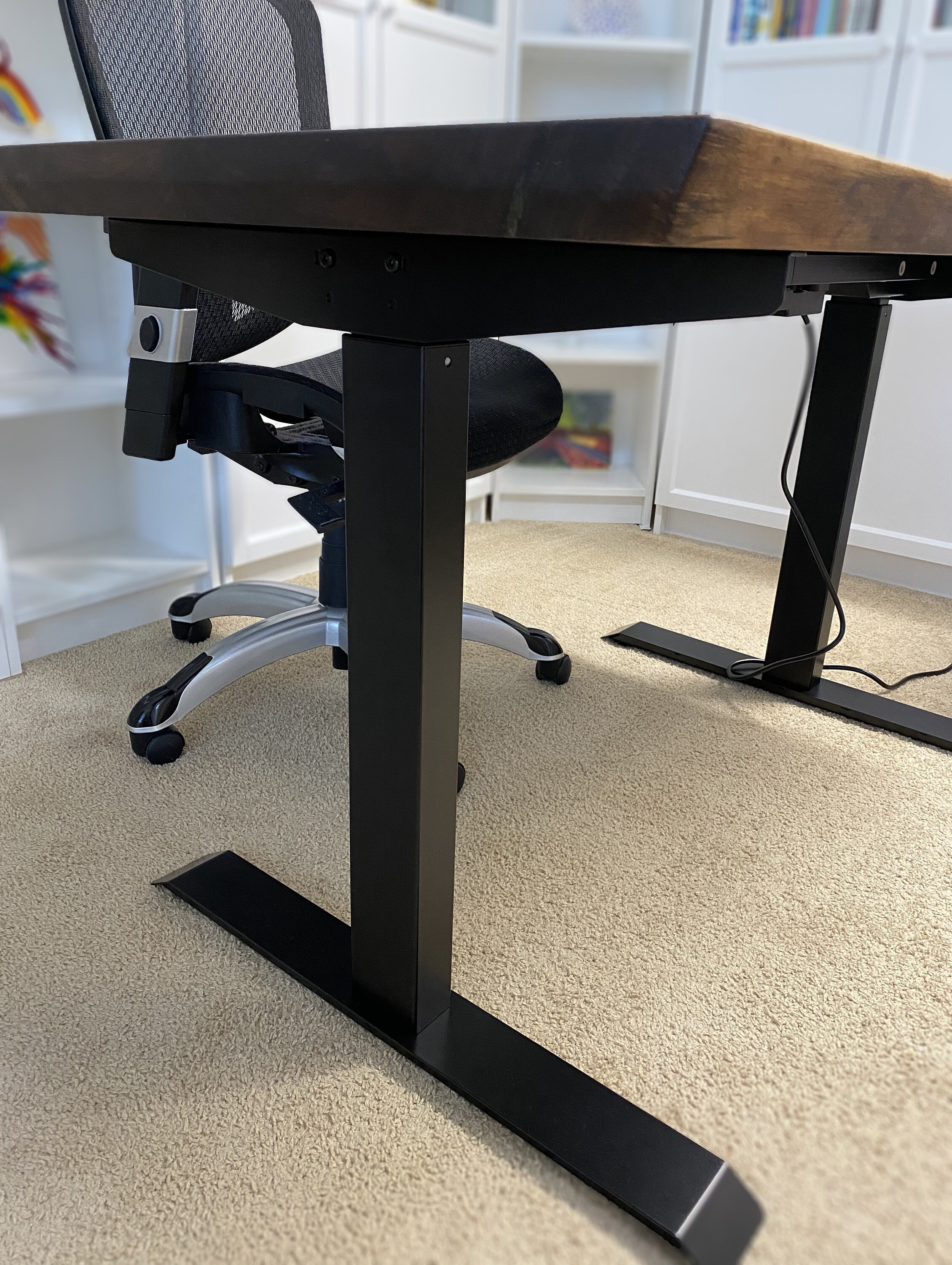 Sit Stand Height Adjustable Handmade Homemade Office Table Walnut Live ...