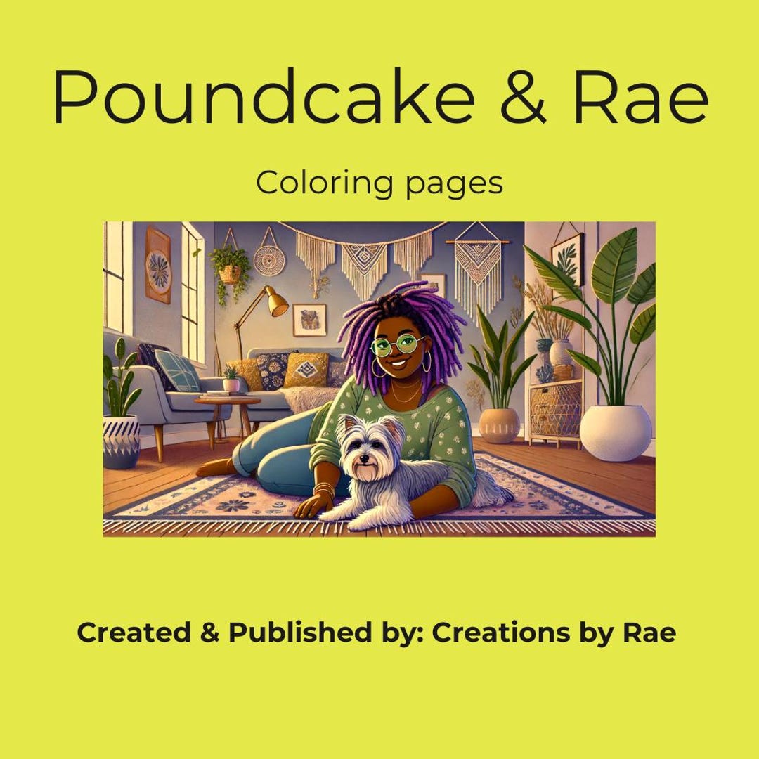 Poundcake and Rae Coloring Pages - Etsy