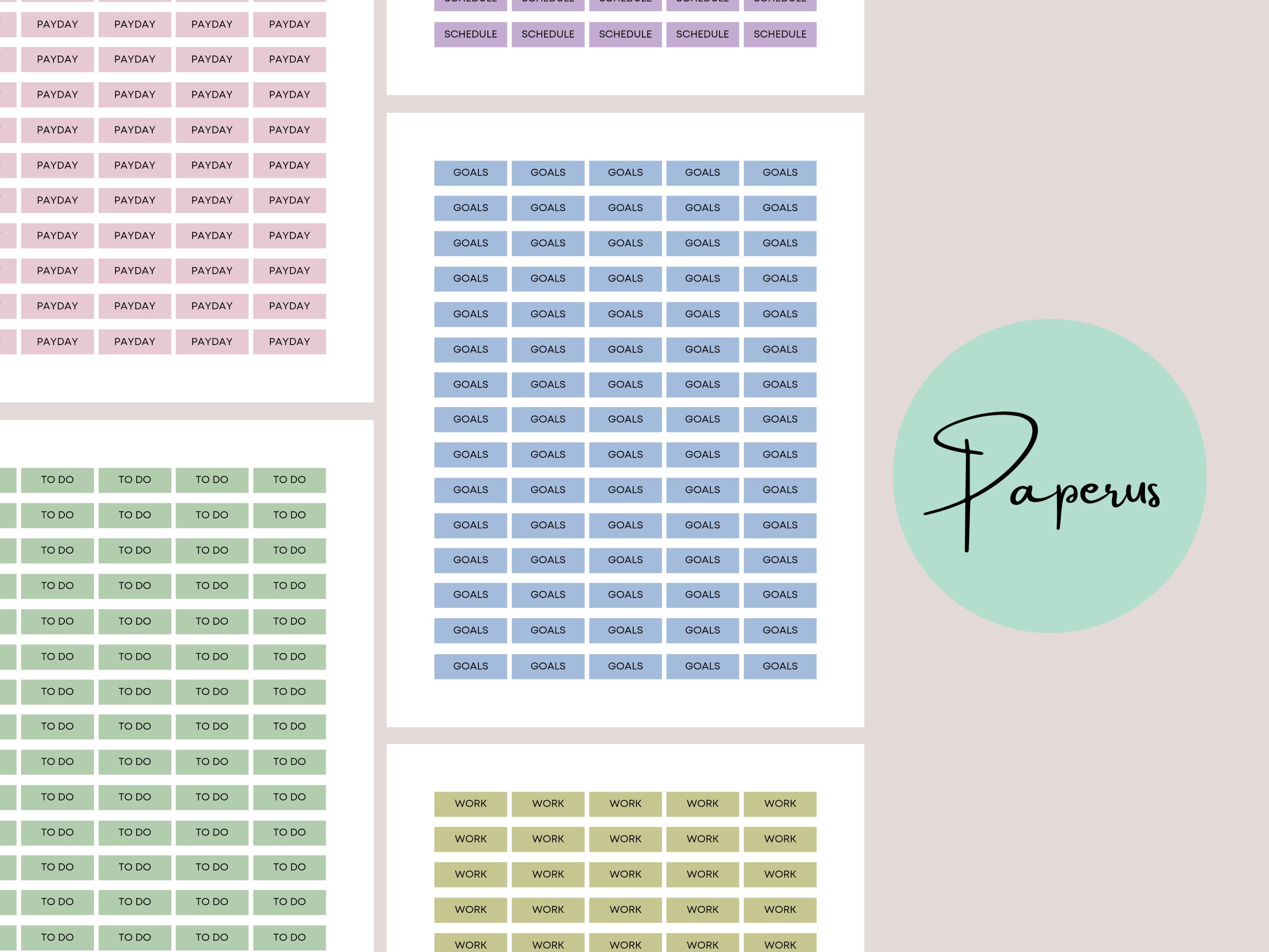 Printable Script Label Tag Stickers for Journals, Planners, Notebooks ...