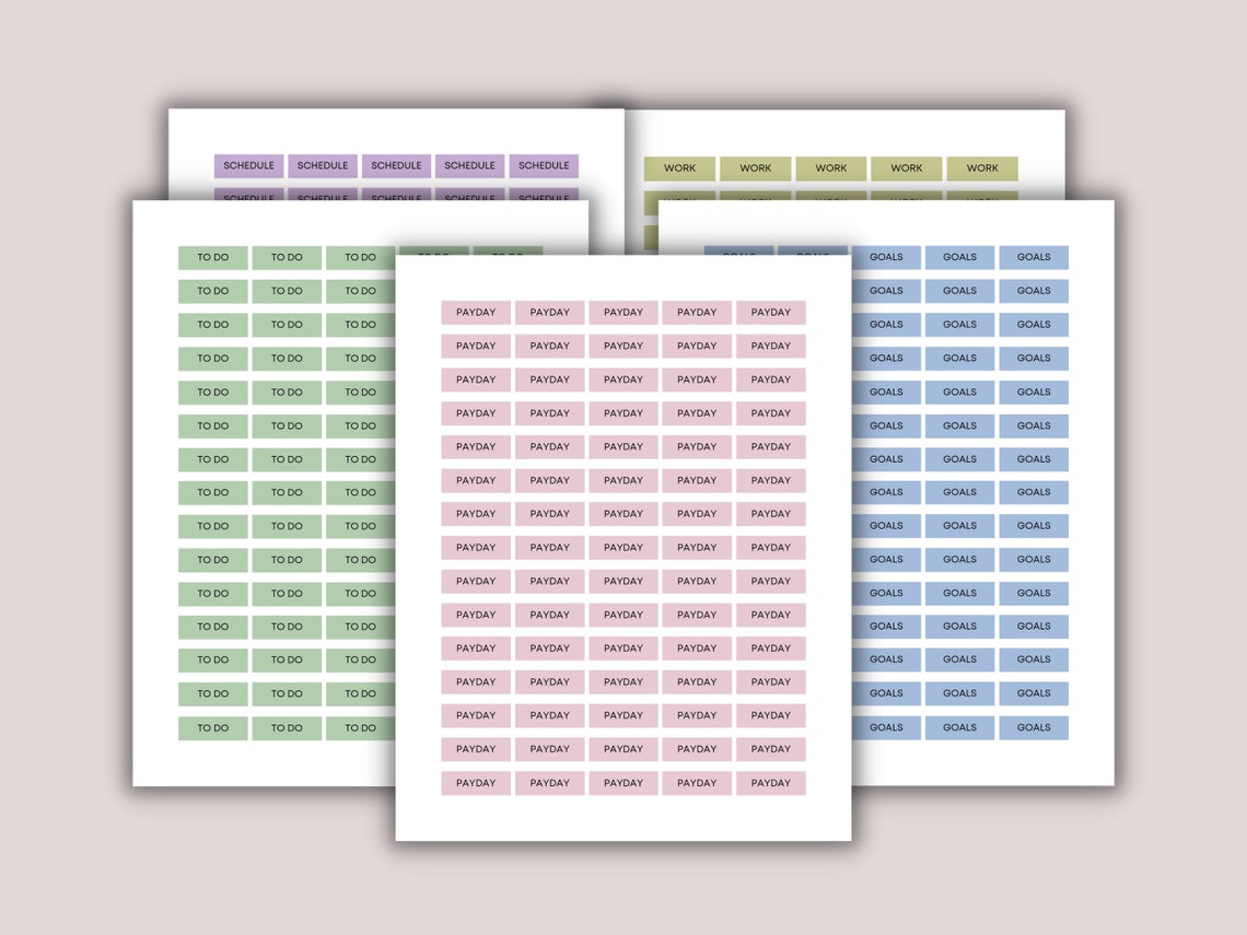 Printable Script Label Tag Stickers for Journals, Planners, Notebooks ...