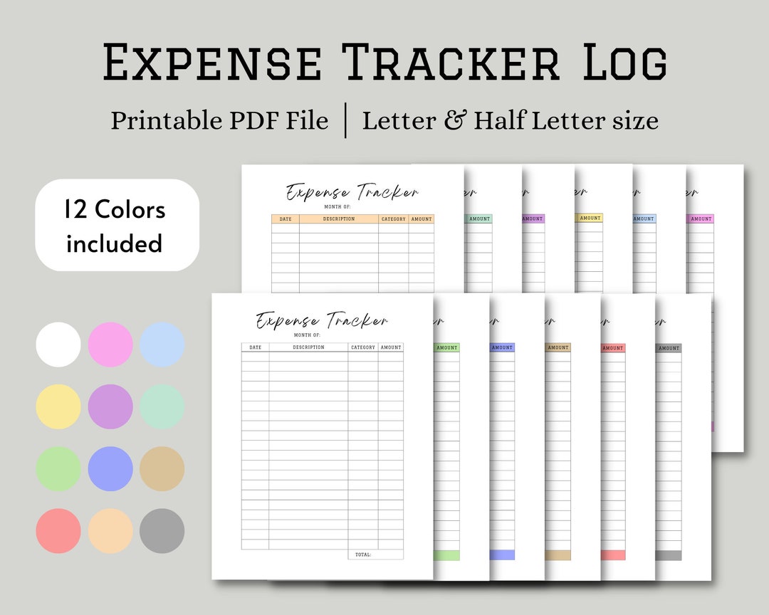 Printable Expense Tracker Log, Spending Tracker,budget Tracker,finance ...