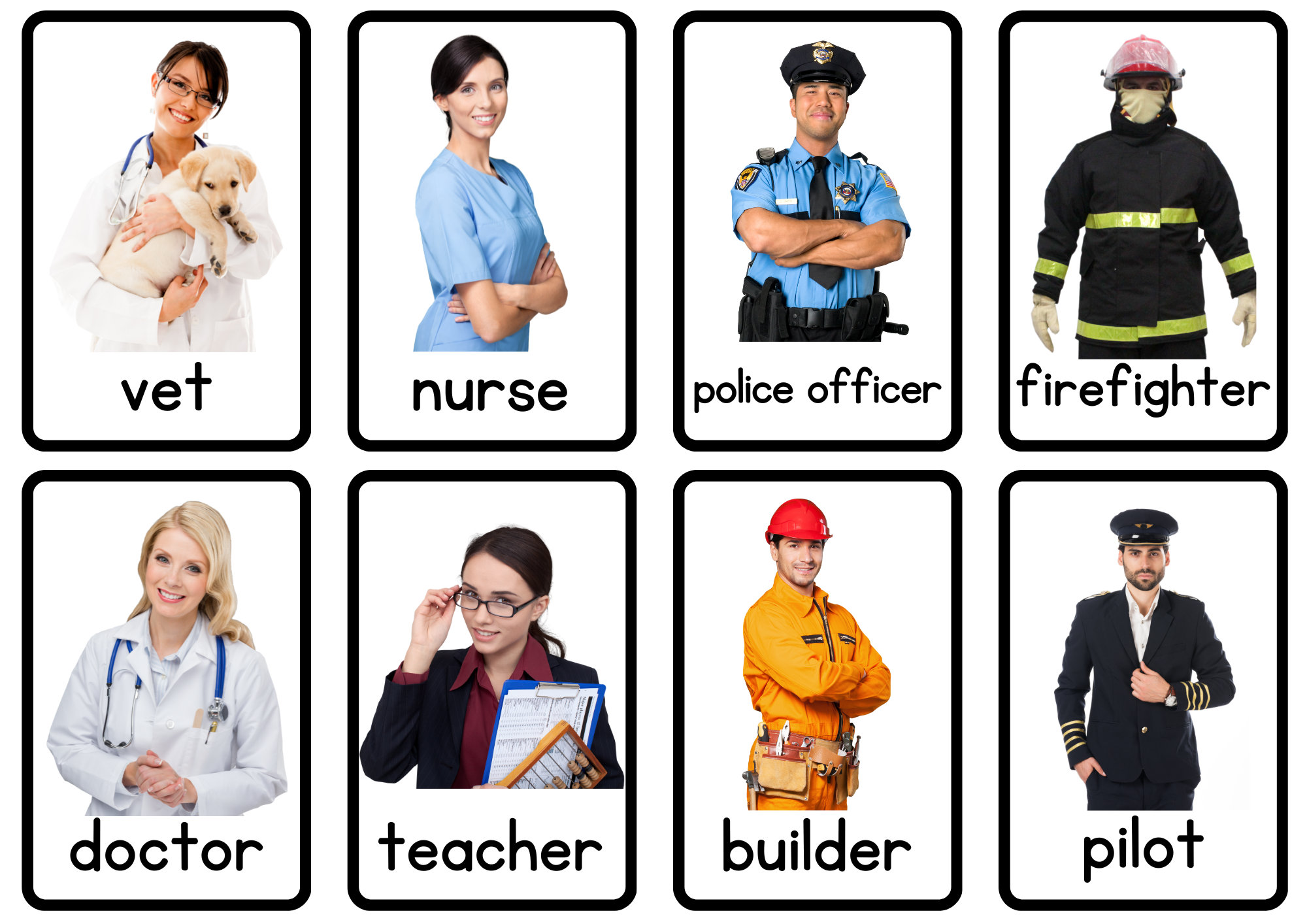 Community Helpers Flashcards - Etsy Canada