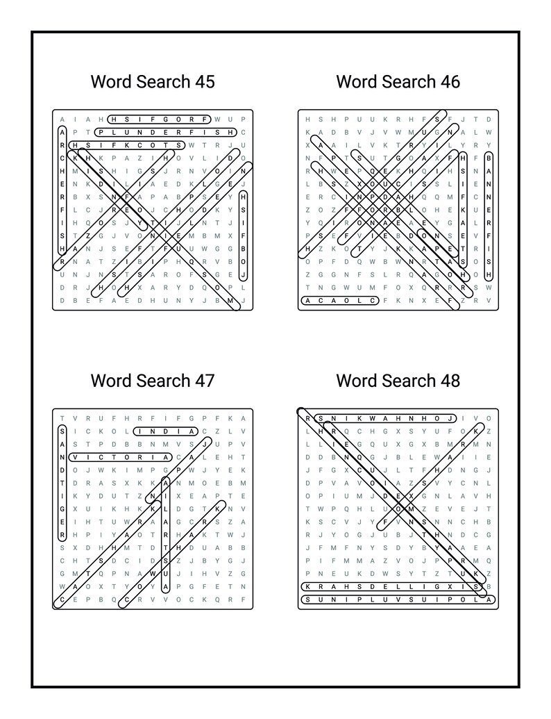 Wordsearch Word Search PDF - Etsy