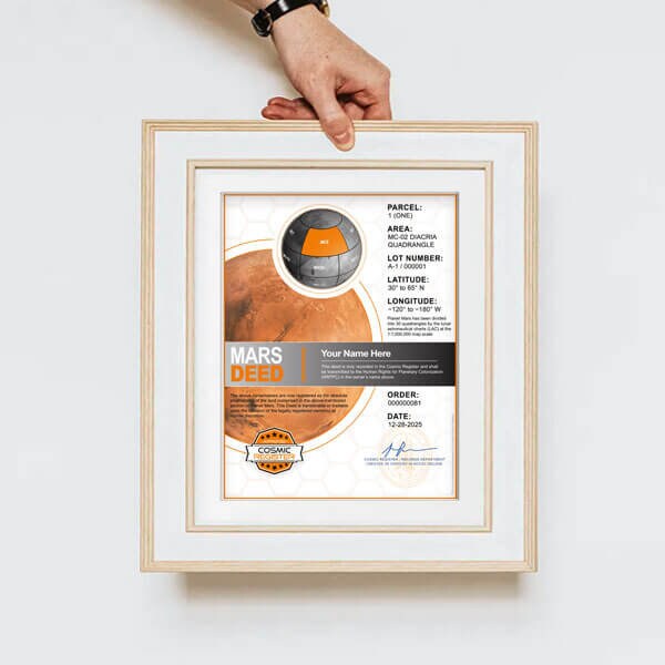 PDF Email 1 Acre Deed of Land on Mars High Quality Image - Etsy