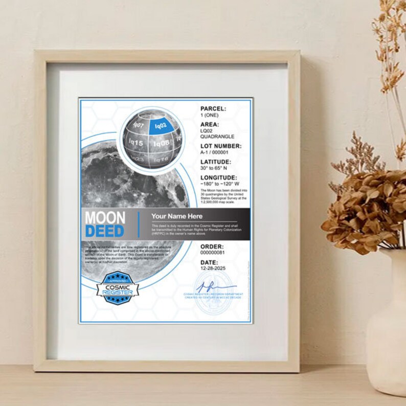 Moon 10 Acre Deed - Etsy