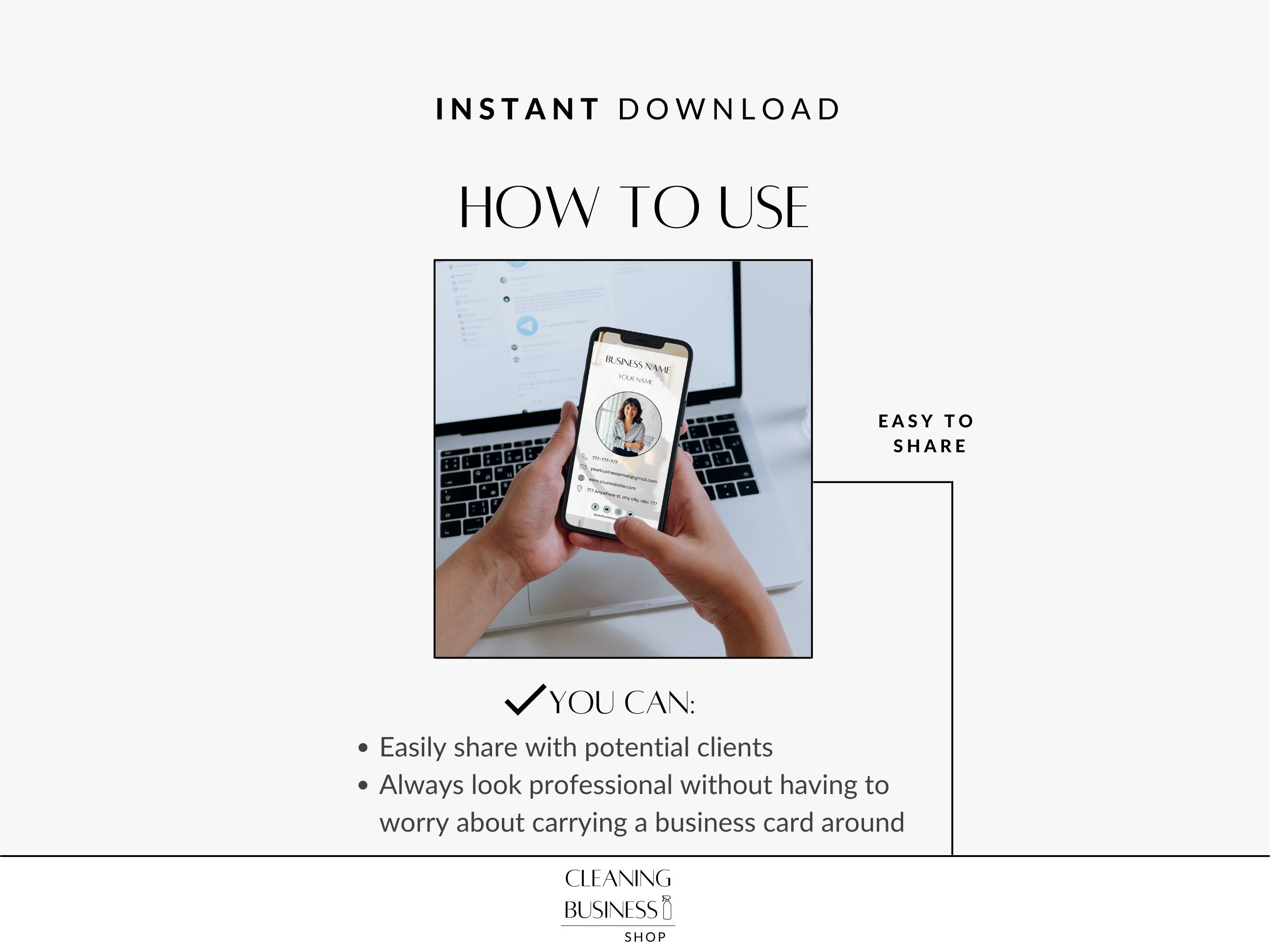Digital and Printable Business Card Template - Etsy