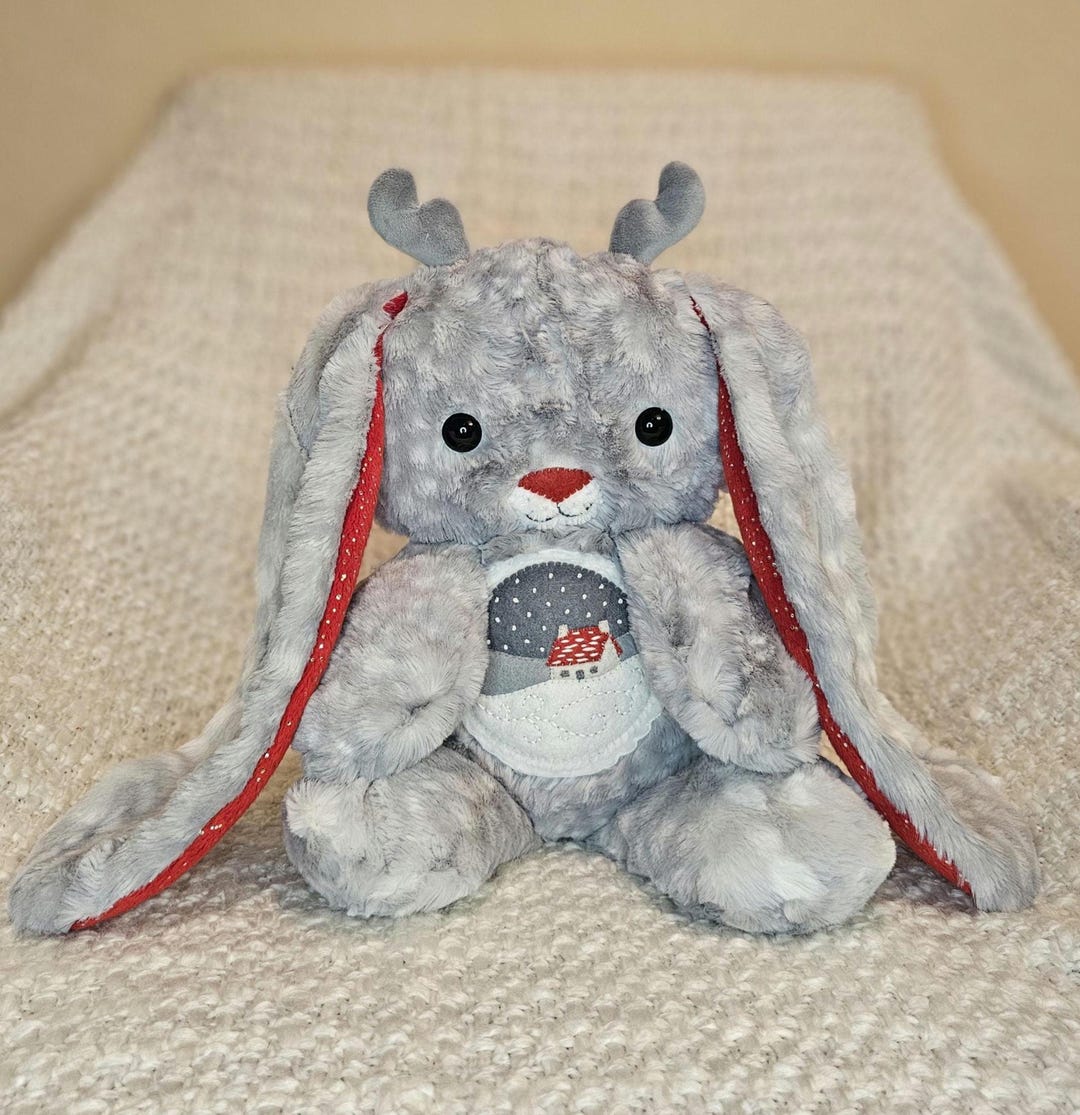 Winifred the Winter Jackalope Plushie Stuffed Animal - Etsy