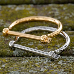 Shackle Cuff Bracelet: Stainless Steel Screw Bangle for Men - Etsy