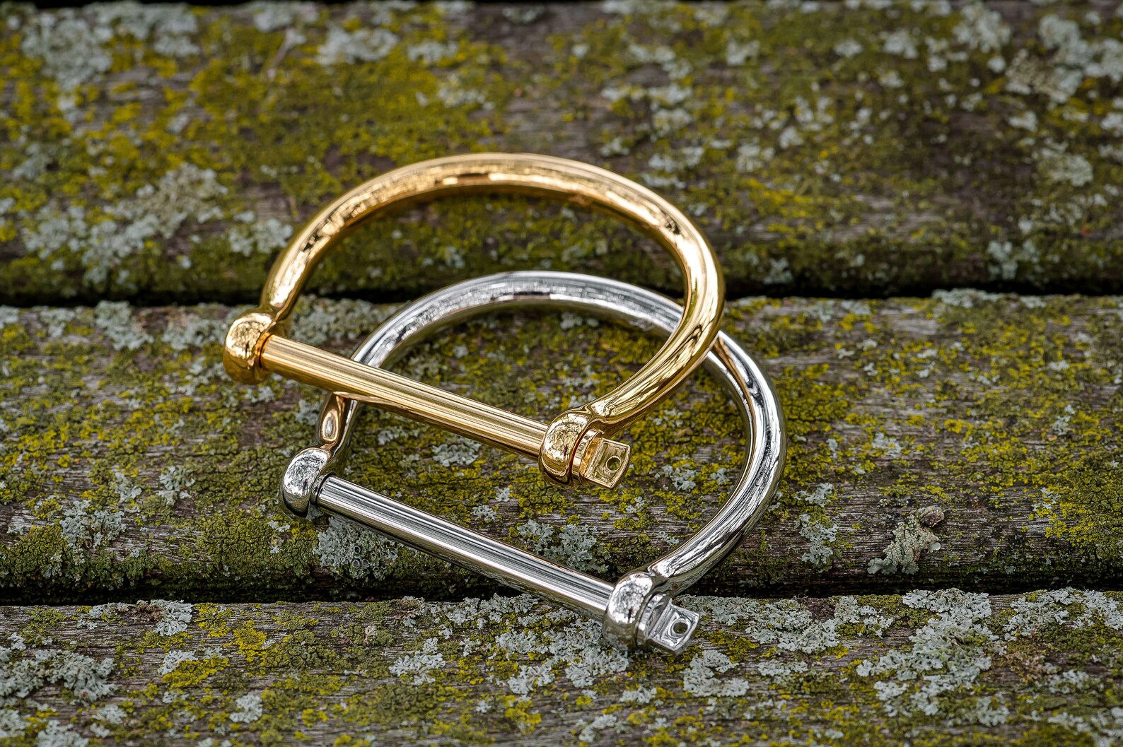 Gold & Silver U-shaped Cuff Bracelet - Stainless Steel Bangle for Men ...
