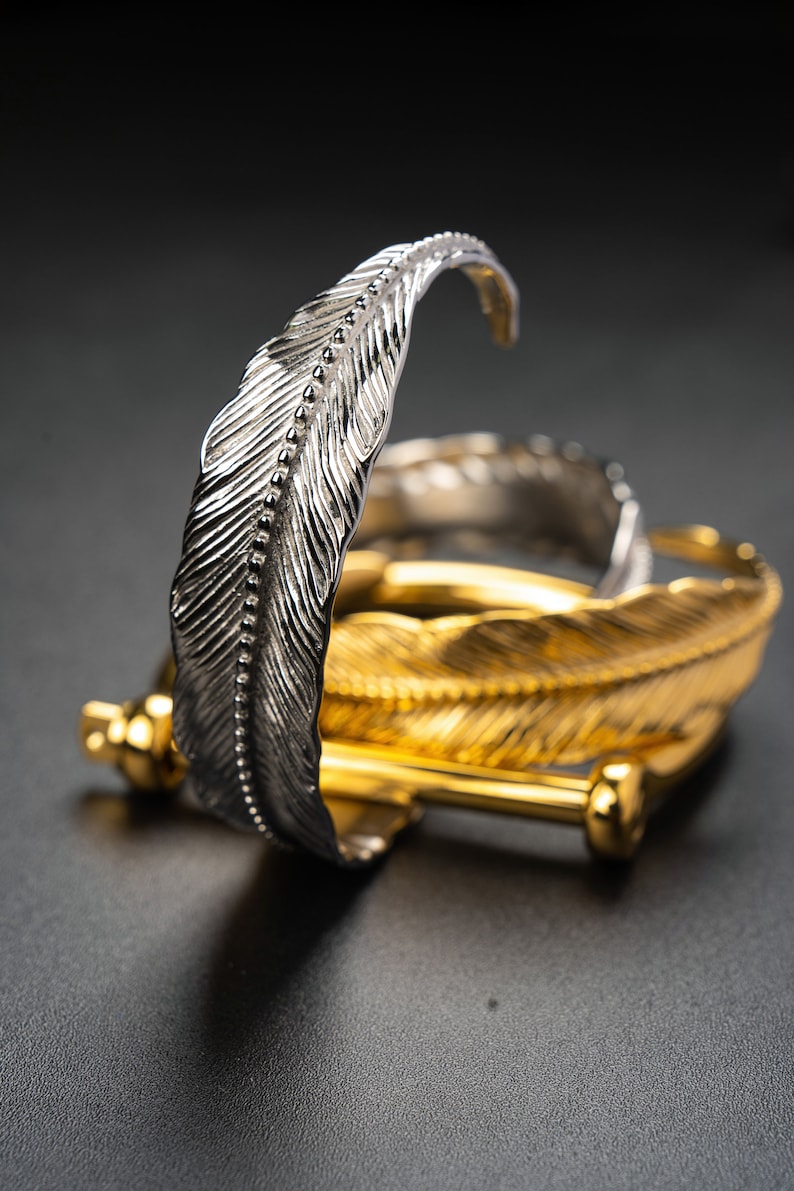 Silver Feather Cuff, Silver Cuff Bracelet, Cold Feather Cuff, Cuff ...