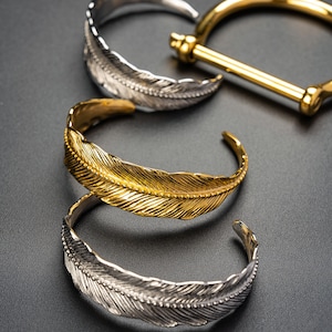 Silver Feather Cuff, Silver Cuff Bracelet, Cold Feather Cuff, Cuff ...