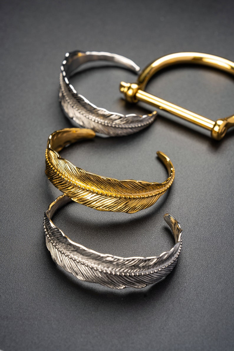 Silver Feather Cuff, Silver Cuff Bracelet, Cold Feather Cuff, Cuff ...