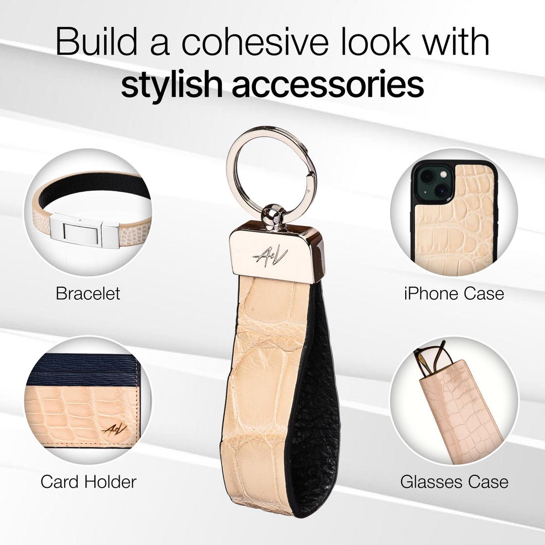 Alligator Leather Keychain: Handmade Luxury Key Ring - Etsy