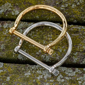 Gold & Silver U-shaped Cuff Bracelet - Stainless Steel Bangle for Men ...