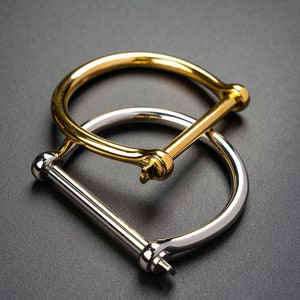 Shackle Cuff Bracelet: Stainless Steel Screw Bangle for Men - Etsy