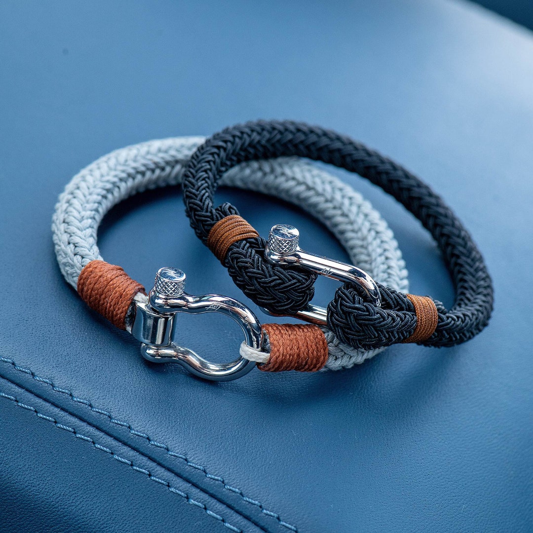 Blue Cord Bracelet, Mens Beaded Bracelet, Rope Bracelet Guys, Bracelet ...