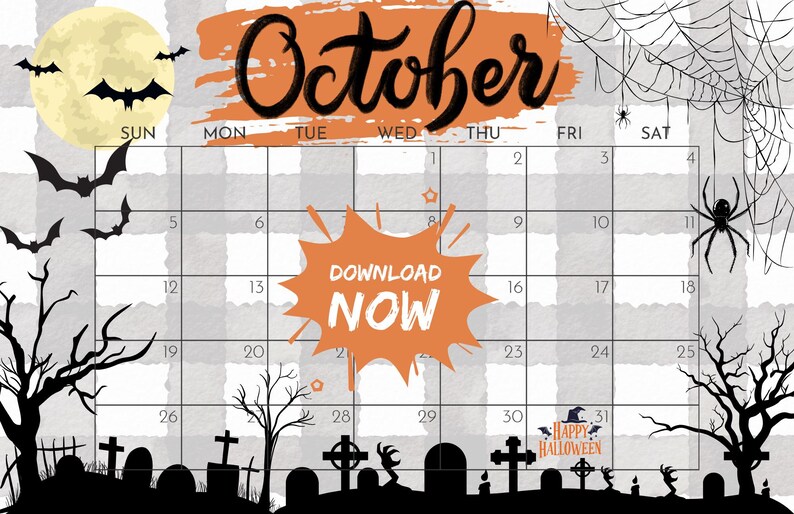 October 2025 Calendar (printable) - Etsy