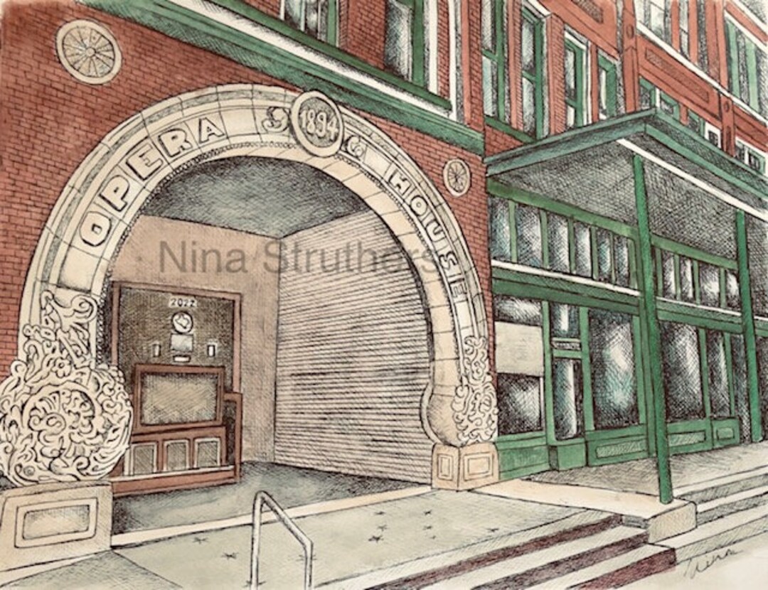 The Galveston Opera House - Art by Texas Artist Nina Struthers - Etsy