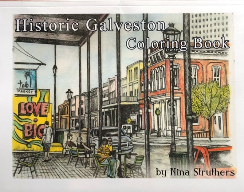 Galveston Coloring Book Iconic Buildings Art by Nina Struthers - Etsy