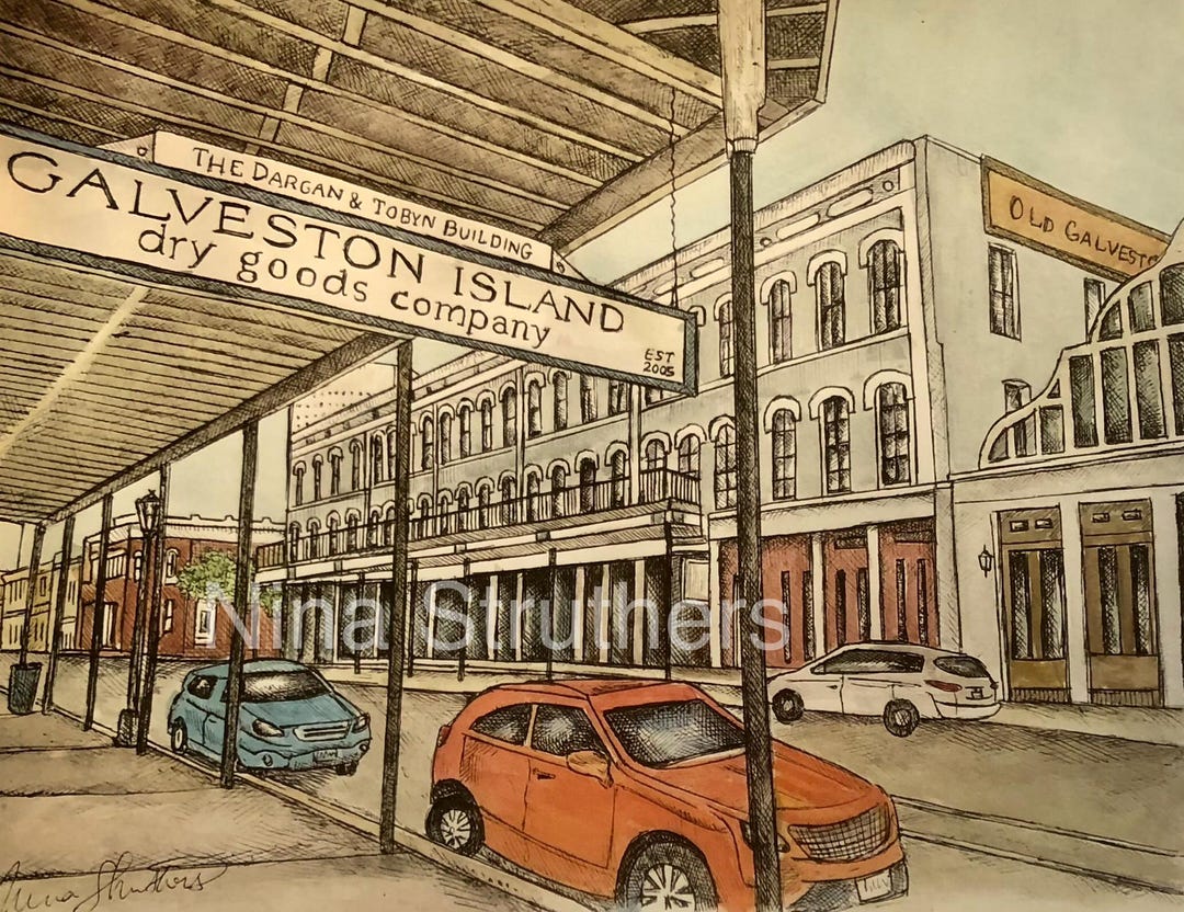 The Dargan and Tobyn Building, Dry Goods Company, Galveston Texas - Etsy