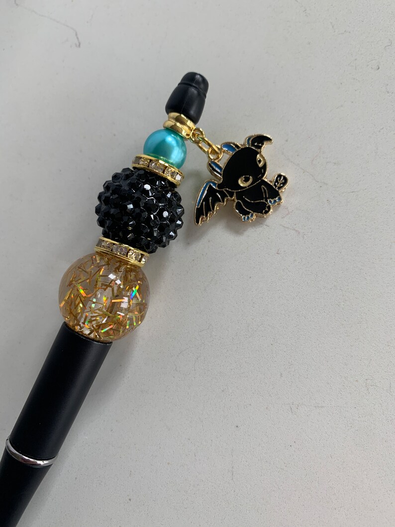 Toothless Charm on Beaded Pen - Etsy