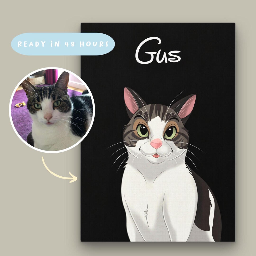 Personalized Cartoon Pet Illustration, Cute Pet Drawing From Photo ...