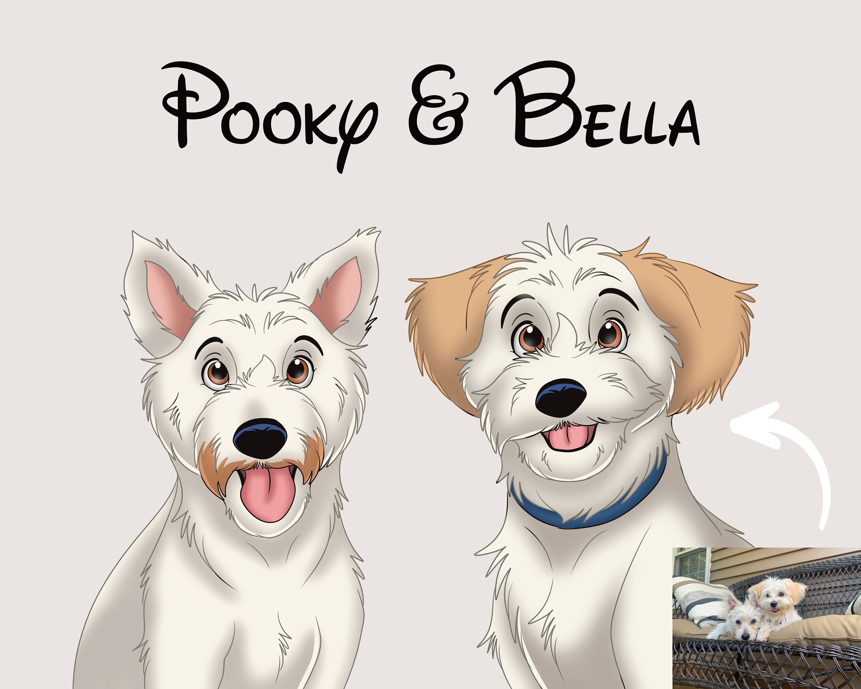 Custom Hand-drawn Cartoon Pet Portrait | Custom Pet Artwork | Digital ...