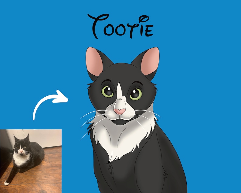 Personalized Cartoon Pet Illustration, Cute Pet Drawing From Photo ...