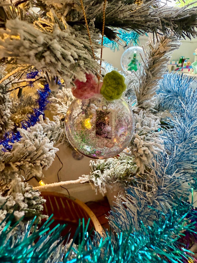 Mini Book Bauble - Wicked | Christmas | Decor | Pink & Green | Glitter ...