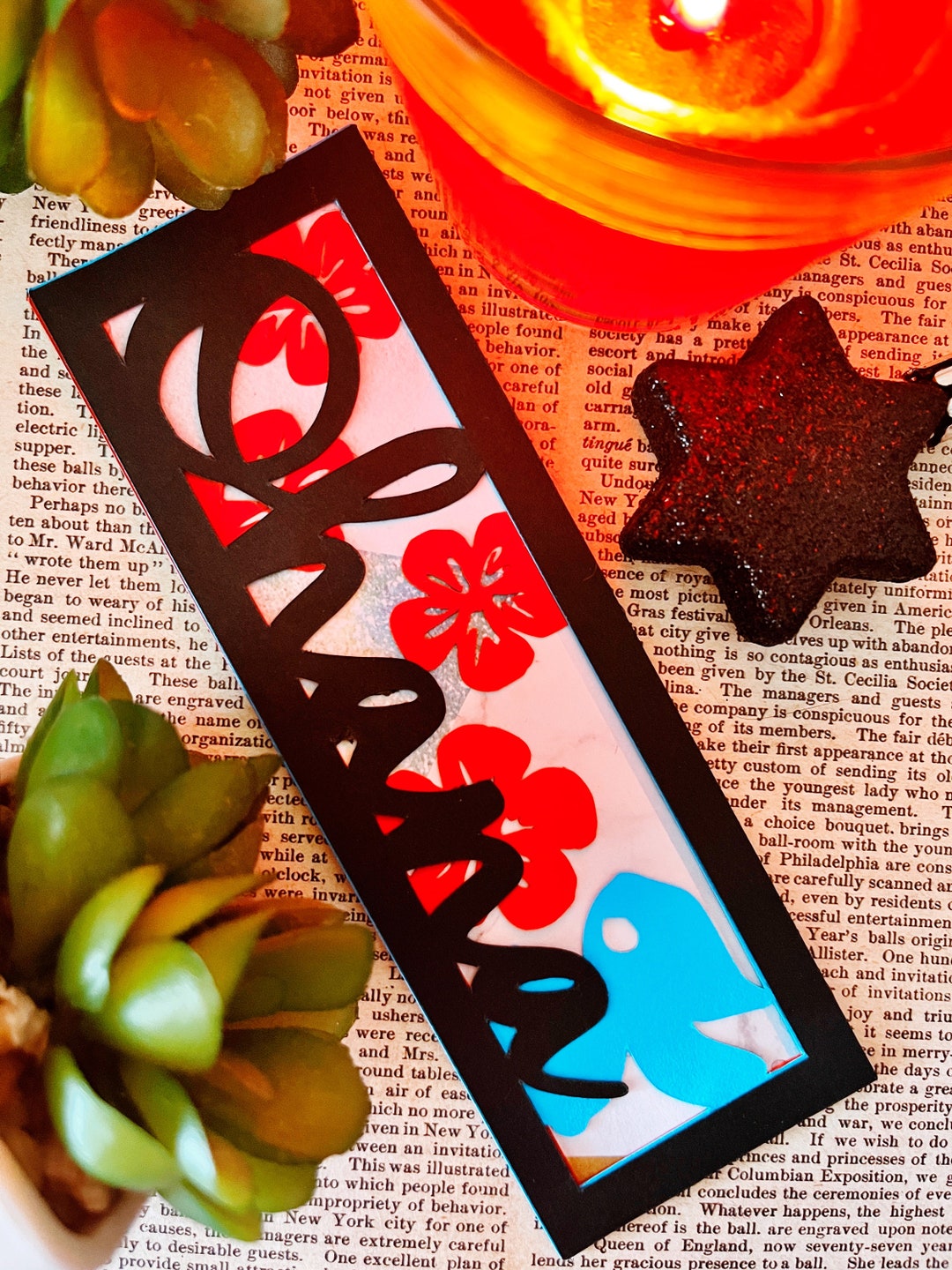 Ohana Flowers Alien Silhouette Bookmark - Etsy