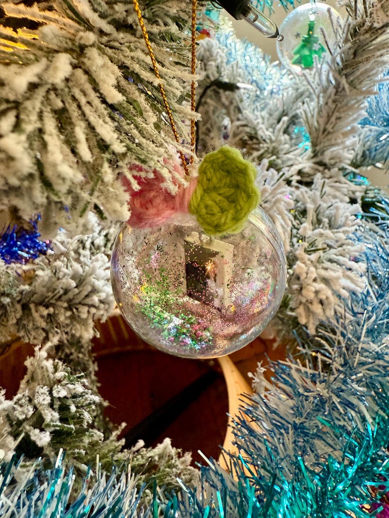 Mini Book Bauble - Wicked | Christmas | Decor | Pink & Green | Glitter ...