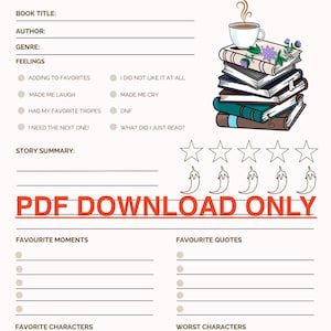 Book Review Printable Pdf Download | Book Journal | Books | Notebook ...
