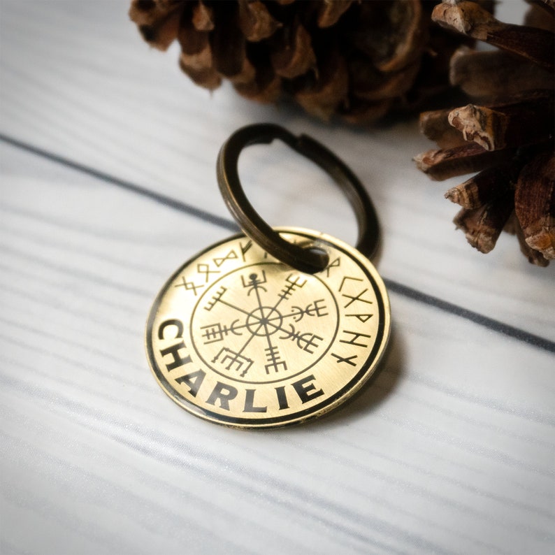 Norse Runes Viking Inspired Personalized Metal Dog Tag Solid - Etsy