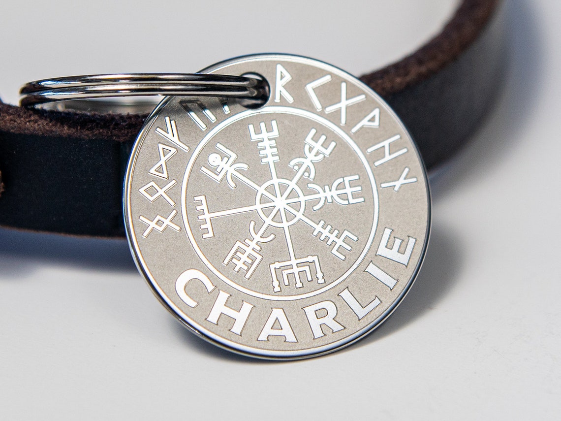 Norse Runes Pet Tag: Viking Inspired Stainless Steel Dog Cat Collar - Etsy