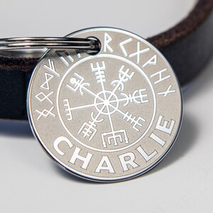 Norse Runes Viking Inspired Custom Metal Pet Name Tag - Eco Friendly ...