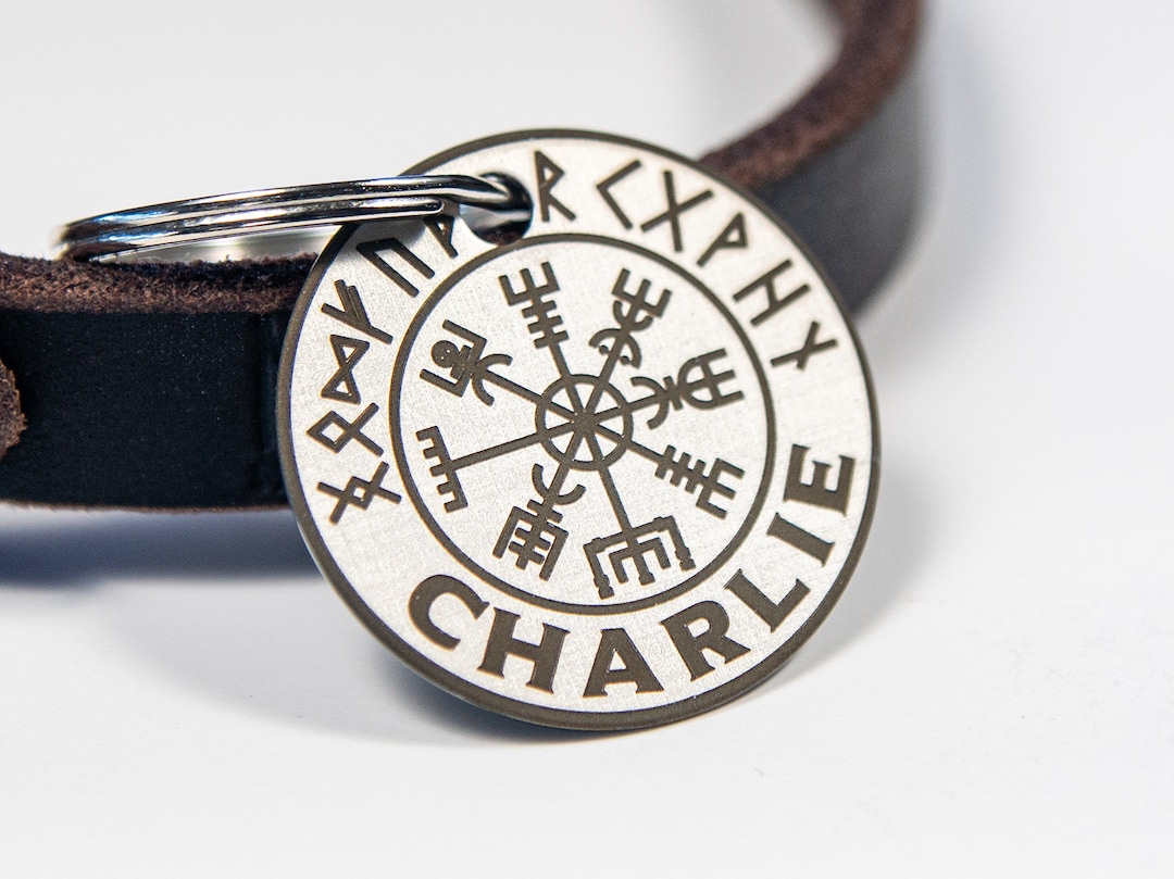 Norse Runes Pet Tag: Viking Inspired Stainless Steel Dog Cat Collar - Etsy