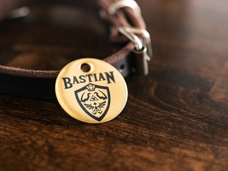 Zelda Dog Tag: Custom Engraved Brass Pet ID Tag - Etsy