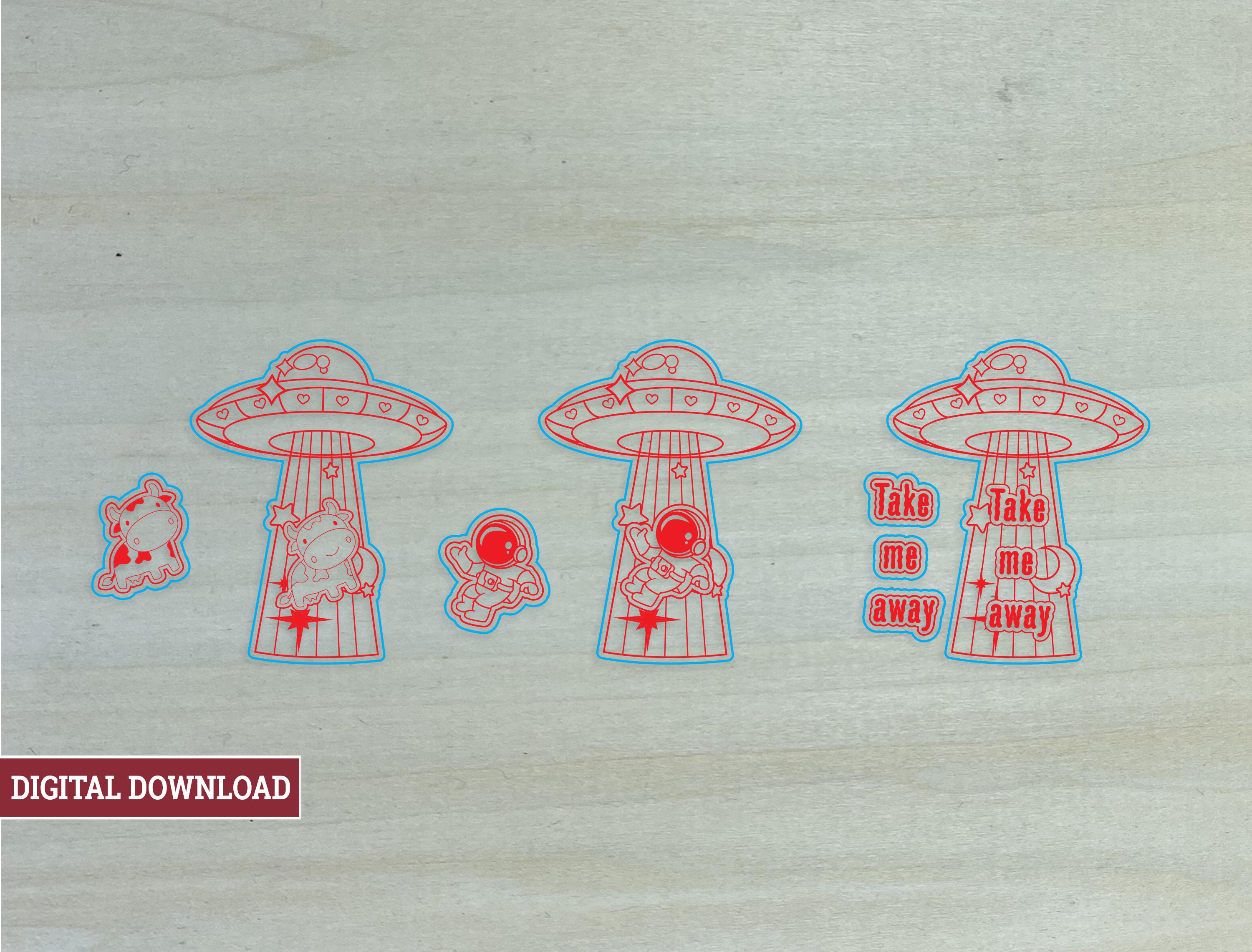 Ufo SVG, Alien Ship Beaming up Cow Earrings Svg, UFO Earrings Laser ...