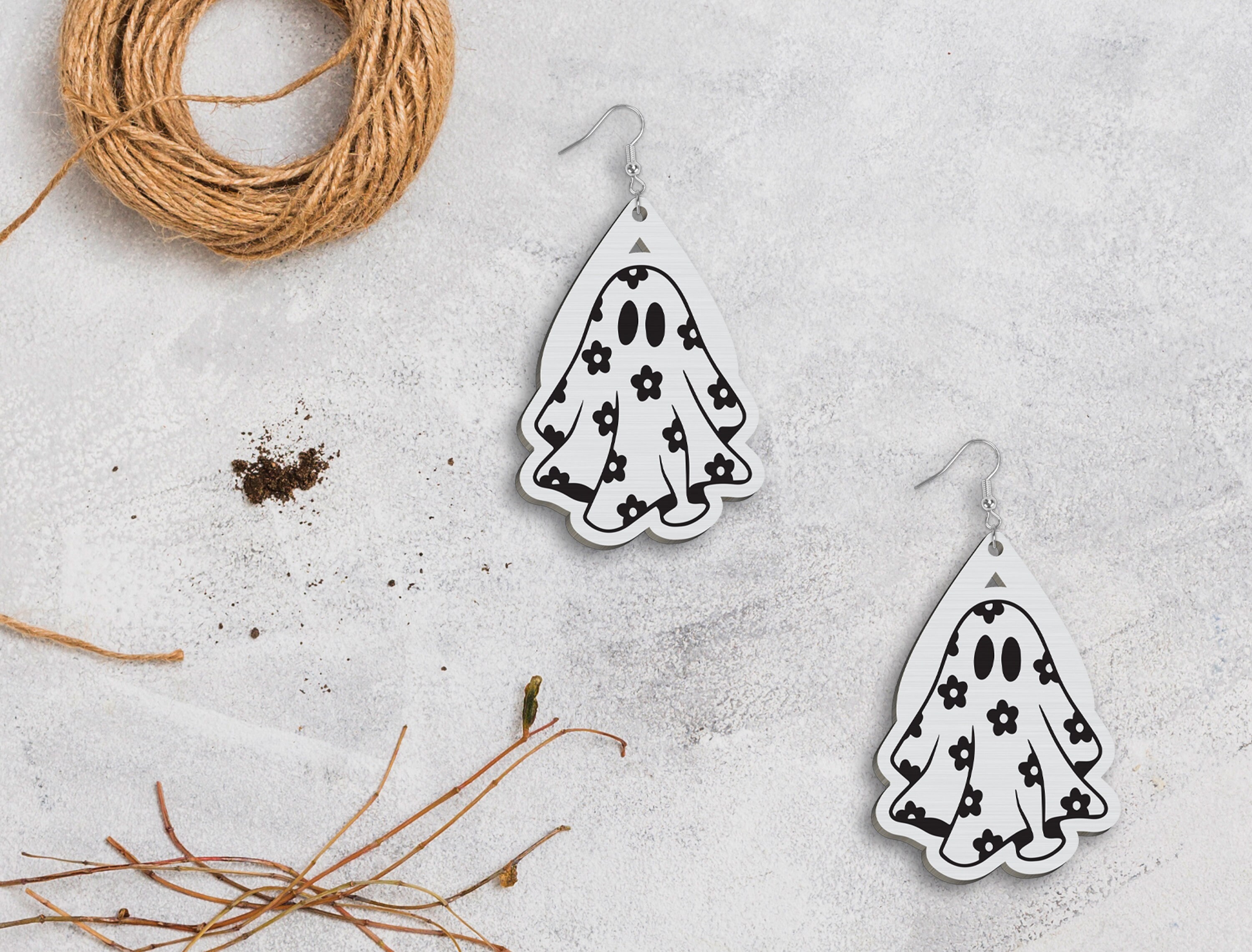 Daisy Ghost Hair Clips and Earrings Svg Cute Ghost Hair - Etsy