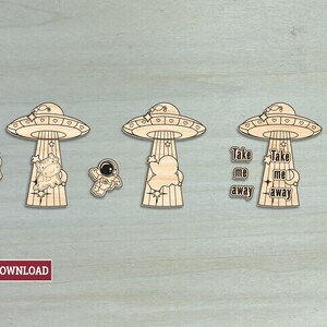 Ufo SVG, Alien Ship Beaming up Cow Earrings Svg, UFO Earrings Laser ...