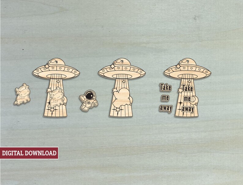 Ufo SVG, Alien Ship Beaming up Cow Earrings Svg, UFO Earrings Laser ...