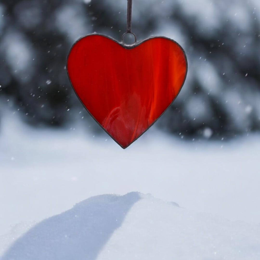 Handmade Stained Glass Heart Suncatcher, Valentines Day Gift - Etsy
