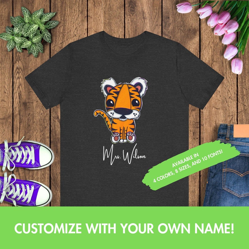 Customizable Tiger Cub Tshirt Womens Animal Shirt Cute School Mascot ...