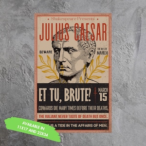 Julius Caesar Poster William Shakespeare English Literature Theater ...