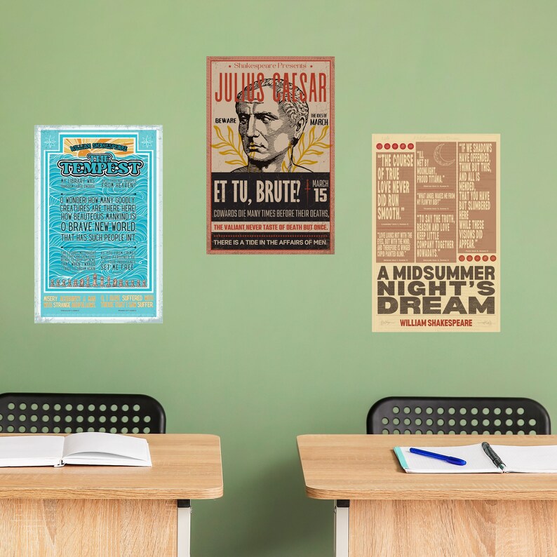 Julius Caesar Poster William Shakespeare English Literature Theater ...