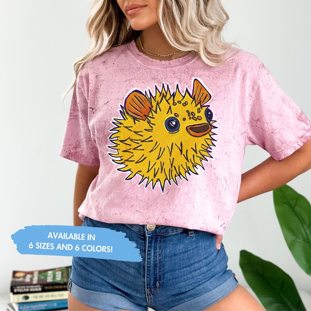 Pufferfish Color Blast T-shirt Puffer Tshirt Womens Sea Creature Shirt ...
