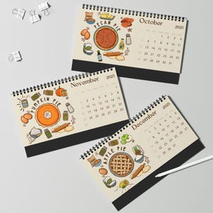 2025 Pie Desktop Calendar Ingredients Pies Baking Kitchen Office Home ...
